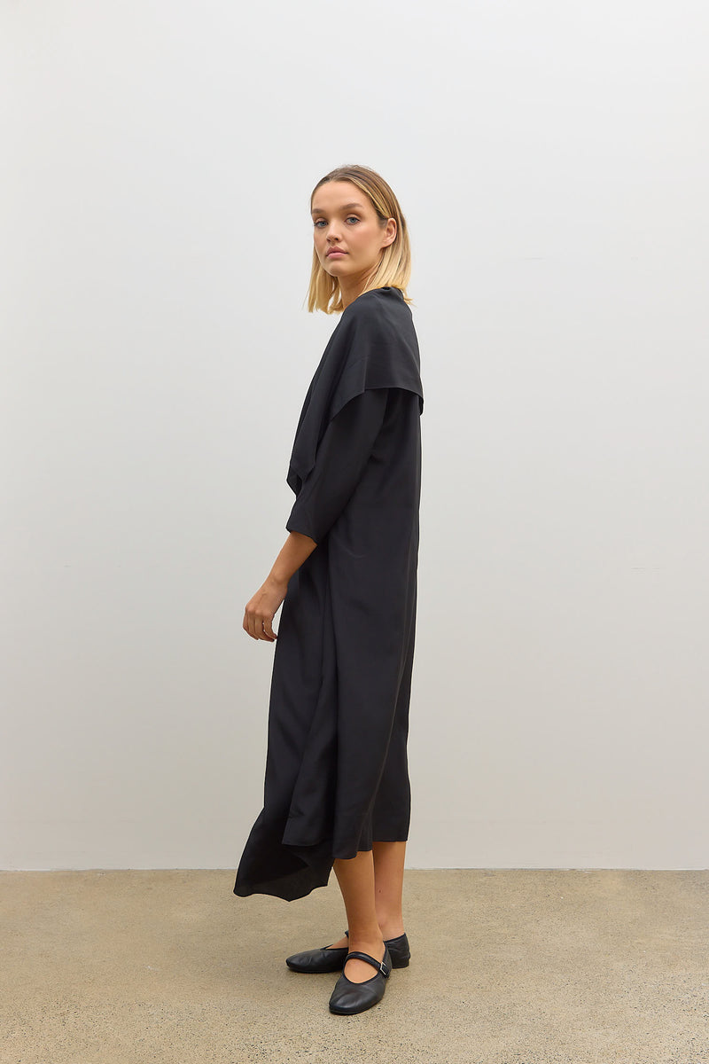 Draped Sequel Dress Black – Scotties Boutique