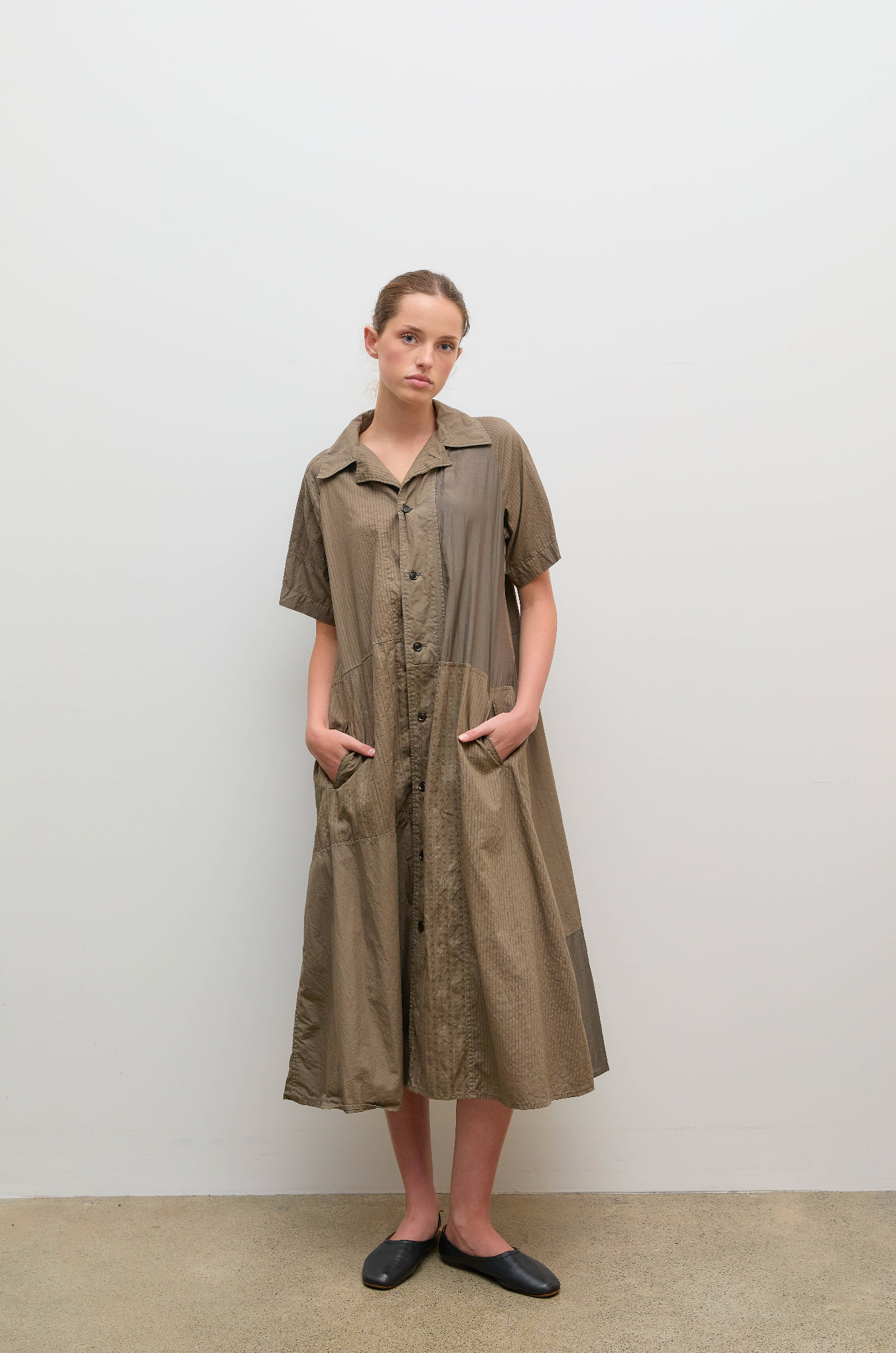 A Line Long Dress Beige – Scotties Boutique