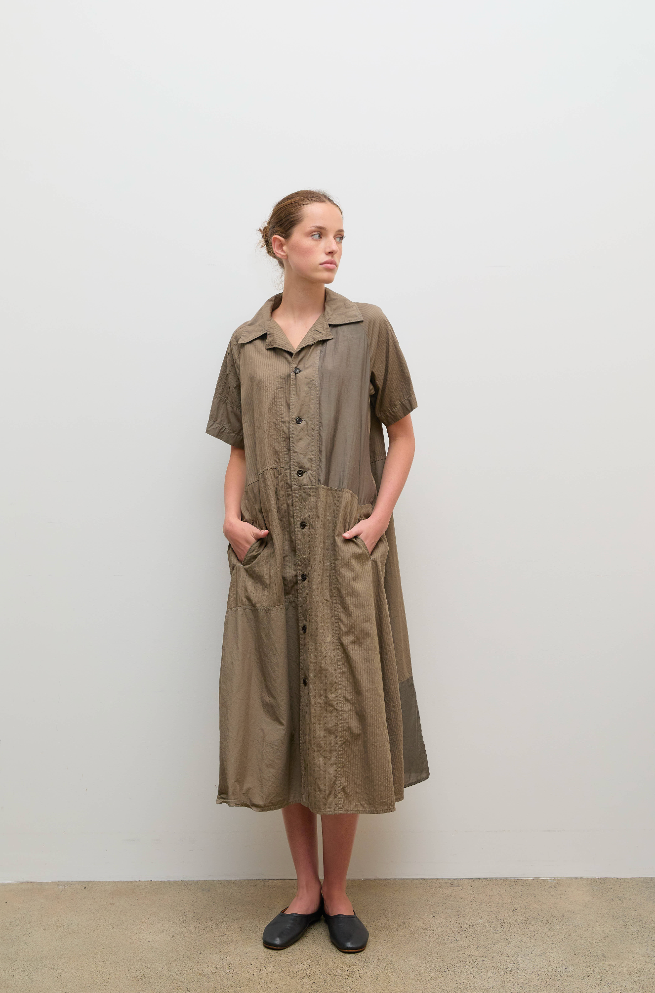 A Line Long Dress Beige – Scotties Boutique