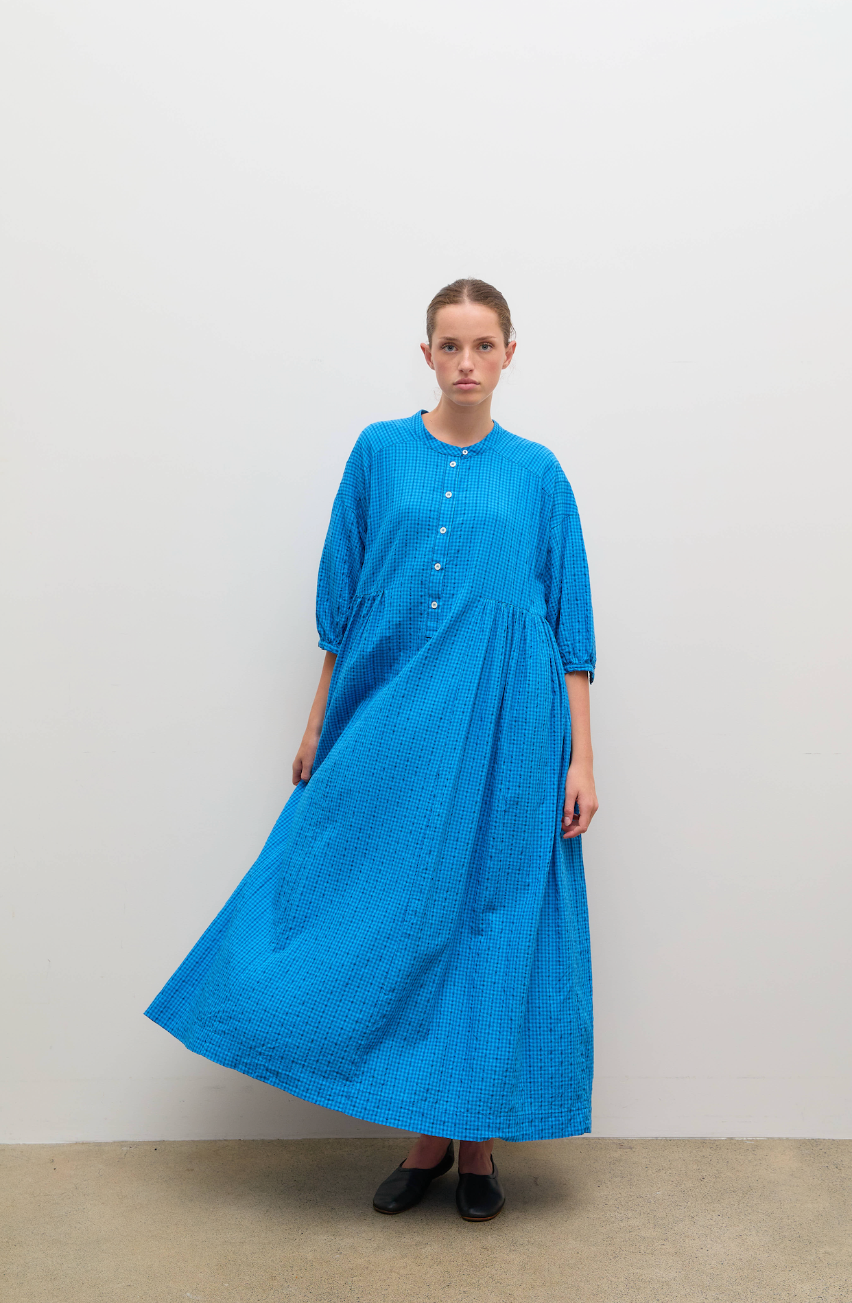 Dreaming With You Dress Blue Cotton Gingham – Scotties Boutique